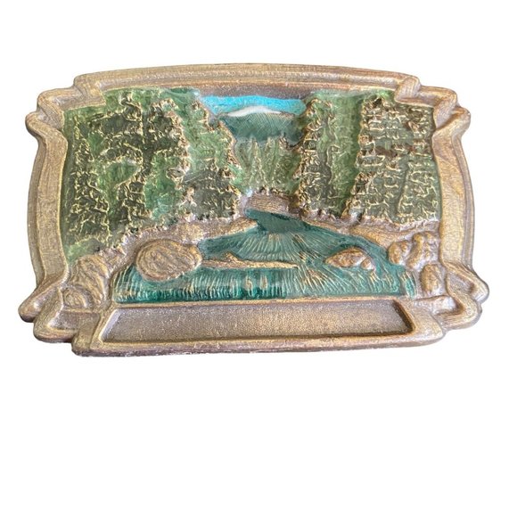Chad | Accessories | Mountain Scene Belt Buckle Vintage 981 Waterfall ...